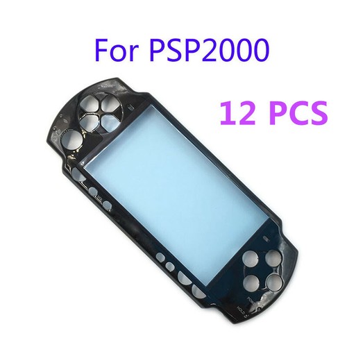 12 PCS Black Front Faceplate Case Shell Cover Replacement for PSP 2000 ...