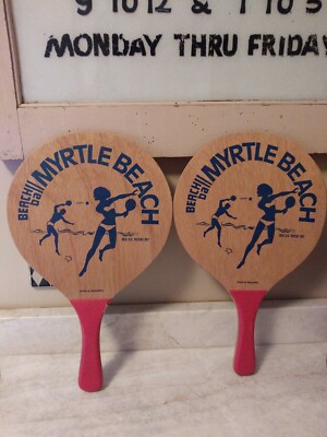 2 Vintage Myrtle Beach Beach Ball Paddles South Carolina Souvenir 16" x ...