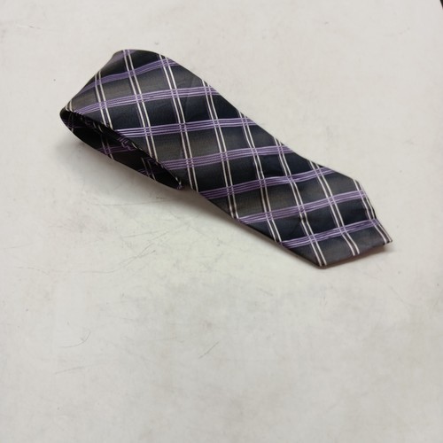 Croft & Barrow Silk Tie Black Purple Diamond Pattern Necktie 59 x 3 | eBay