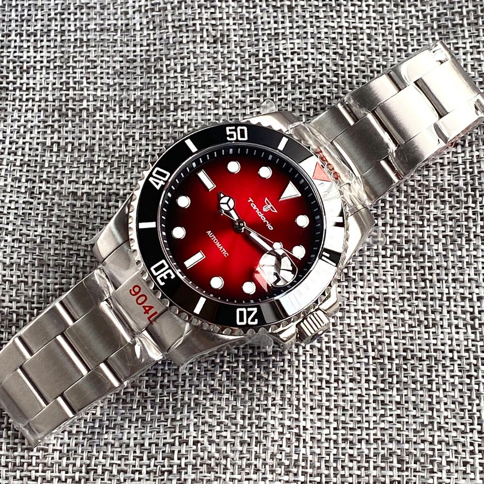 40mm Tandorio Red Black dial Sapphire Glass NH35A PT5000 Automatic Mens ...