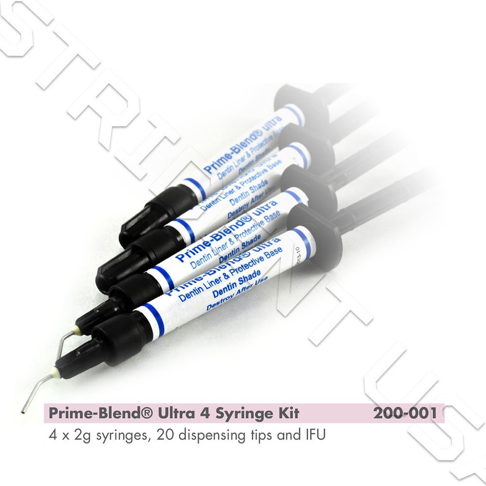 Prime Blend Ultra 4 x 2 gram Syringe Kit Dentin Liner(Calcium Hydroxide ...