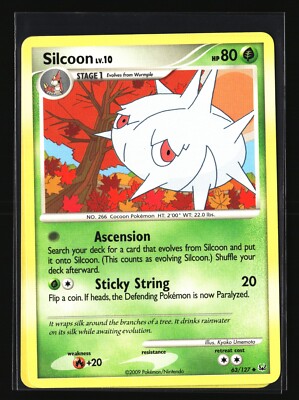 Pokemon SILCOON 63/127 Uncommon (2009 Platinum) NM/Near Mint | eBay