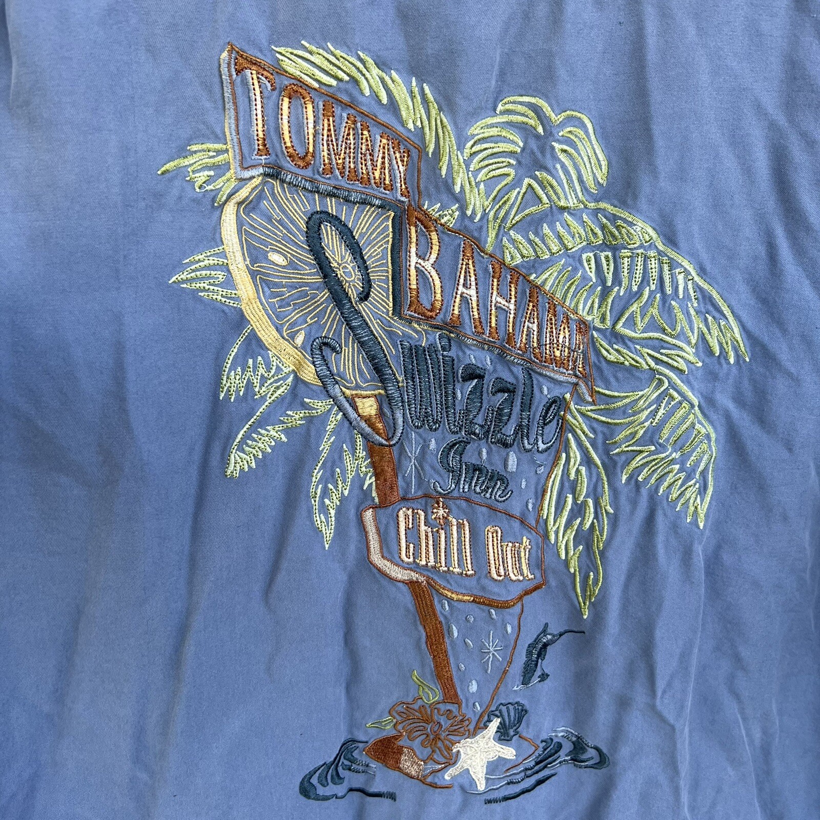 Tommy Bahama Men's Blue Swizzle Inn Chill Out Short Sleeve 100% Silk ...