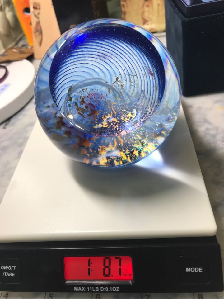 Milky Way Handmade Celestial Paperweight by Glass Eye Studio with Box ...