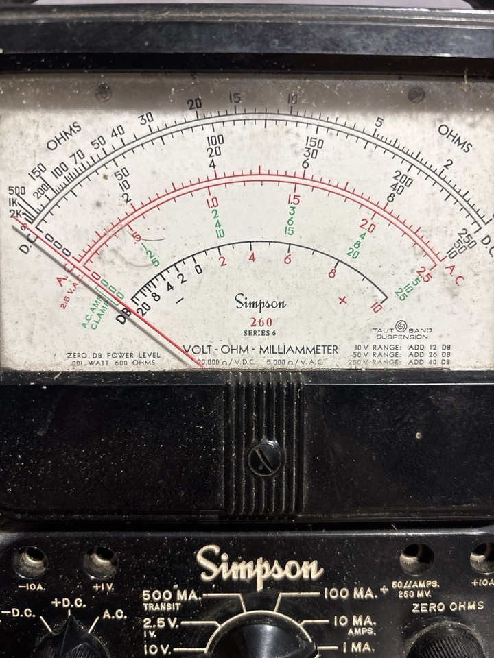 Simpson 260 Series 6 Analog Multimeter VOM Volt Ohm Milliammeter ...