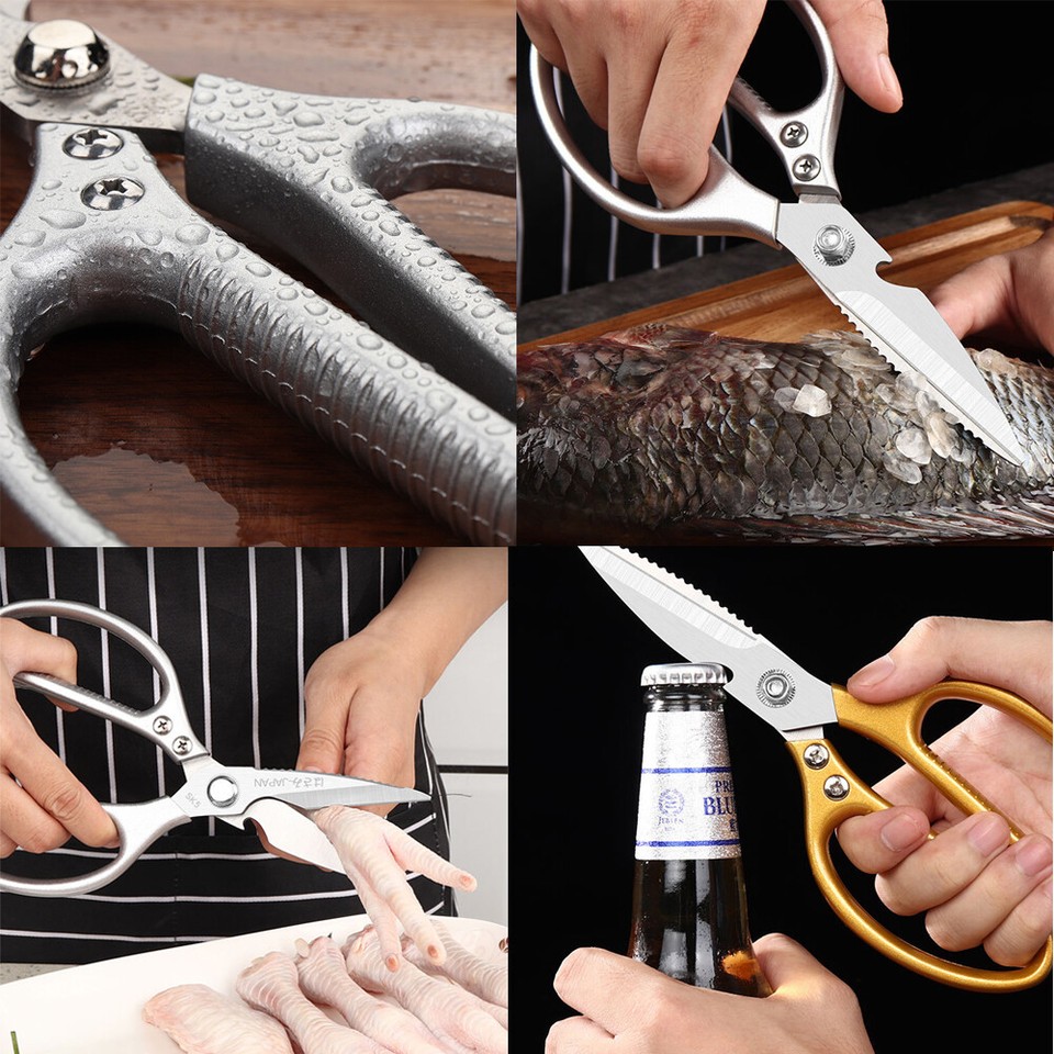 2Pcs SK5 Kitchen Scissors Chef Shears Fish Chicken Bone Beer Bottle Cap ...
