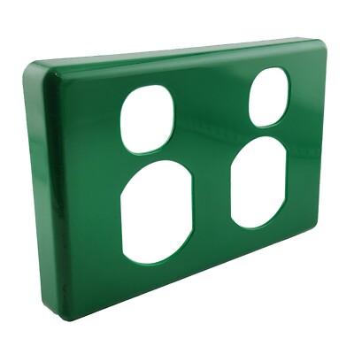 Clipsal C2025C-GR Green cover plate for C2025 double powerpoint C2000 ...