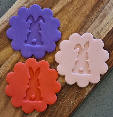 Easter Bunny Cookie Stamp Set x3 - Cupcake Embosser | eBay Australia