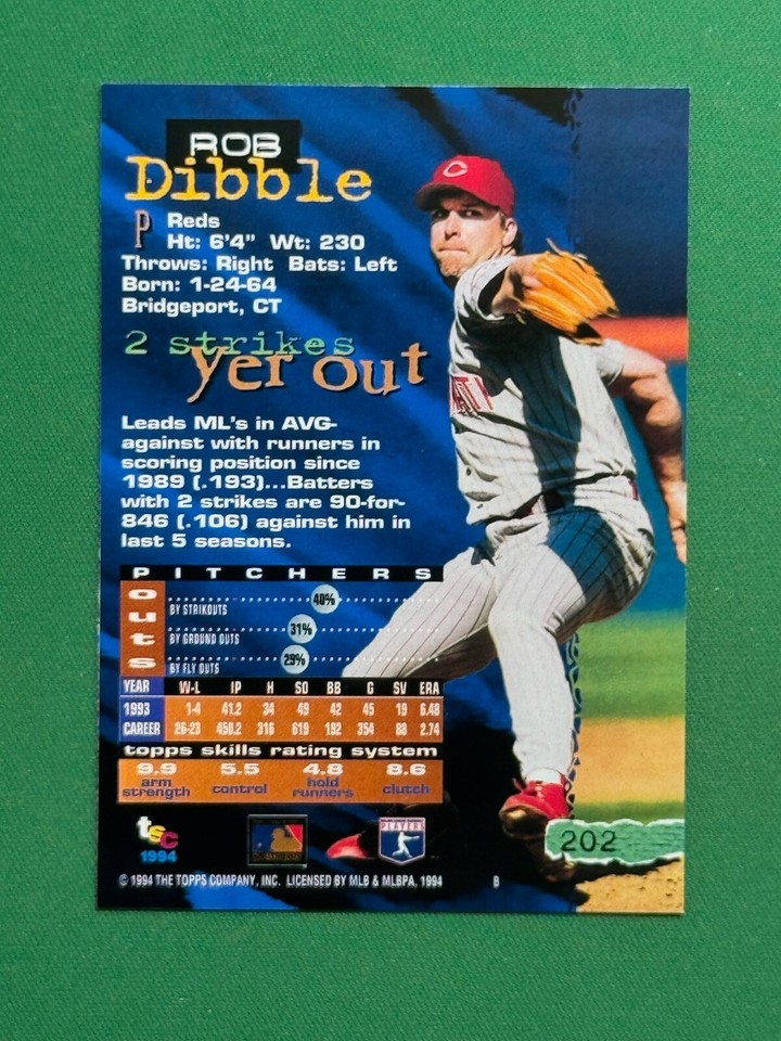 1994 Topps Stadium Club Series 1 #202 Rob Dibble Golden Rainbow Parallel | eBay