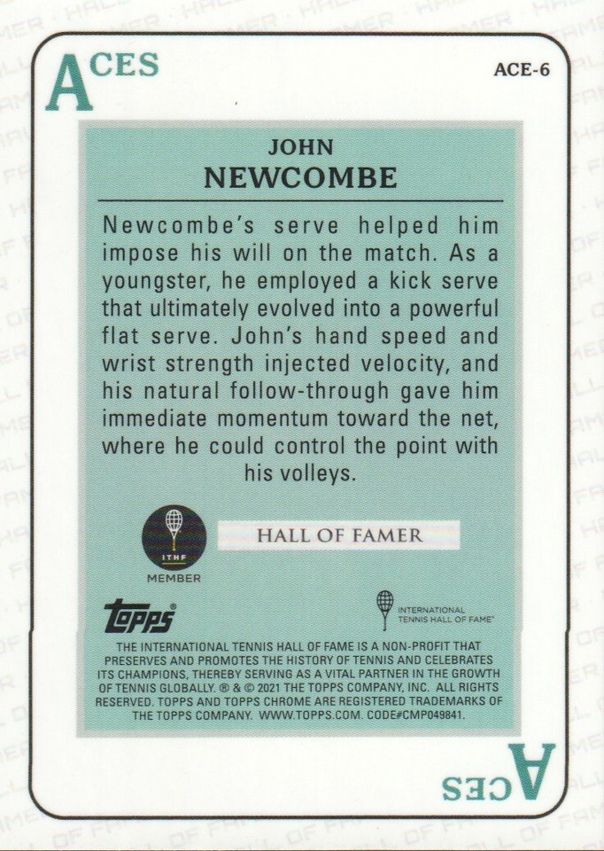 2021 Topps Chrome Tennis Trading Card Aces #ACE-6 John Newcombe | eBay