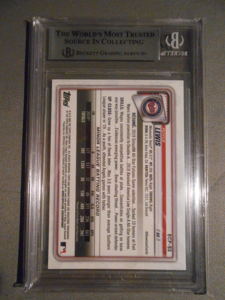 Royce Lewis 2020 Bowman Chrome Mega Refr. #BCP93 Signed Autograph ...