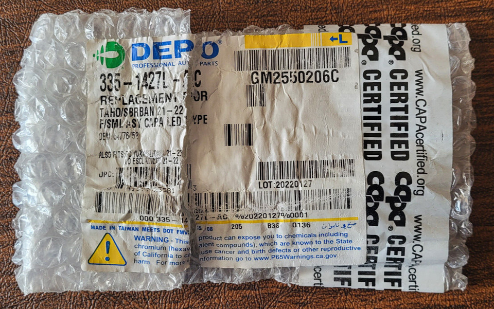 2021-2023 DEPO GM Front Driver Side Marker Lamp Assembly 84776452 ...