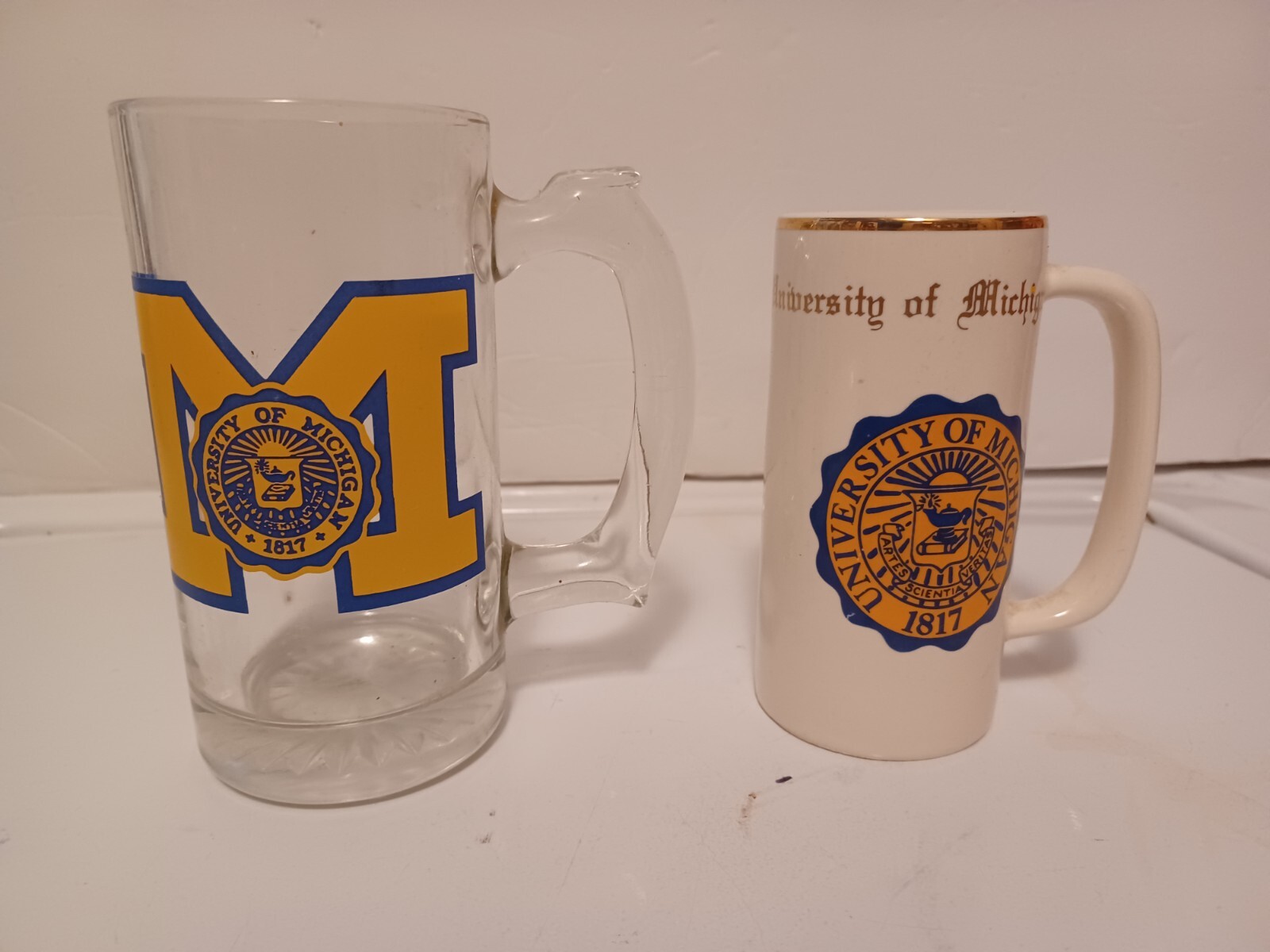 University of Michigan Beer Stein & Souvenir Mug W/1817 M Logo | eBay