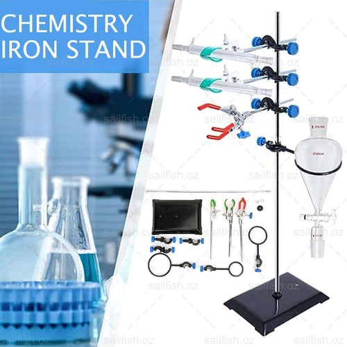 605mm Oratory Chemistry Iron Stand Support Pole Flask Condenser Clamp ...
