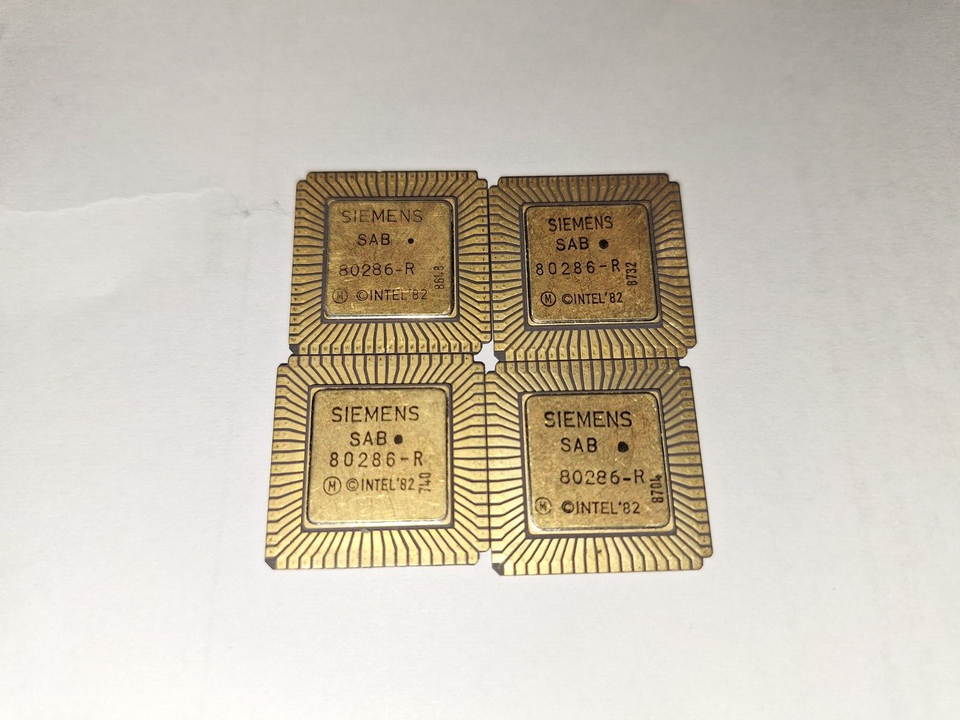 80286 SIEMENS SAB 80286-R Intel copyright 80286 vintage CPU GOLD QTY:1 ...