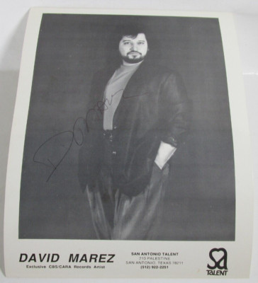 David Marez 8x10 Autograph - Signed - 80's Tejano Chicano Tex Mex Rare ...