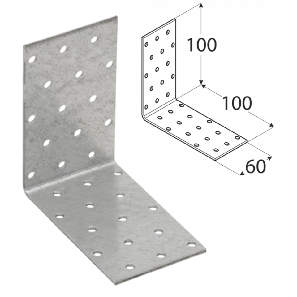 Galvanised Corner Brace 90 Degree Angle Bracket Joist Timber Mending ...