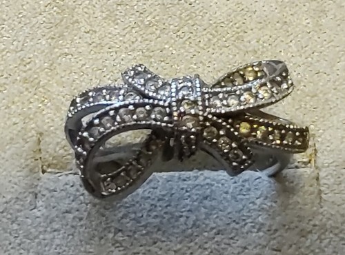 ESTATE JEWELRY SW 925 CZ CUBIC ZIRCONIA BOW RING ((C104)) | eBay