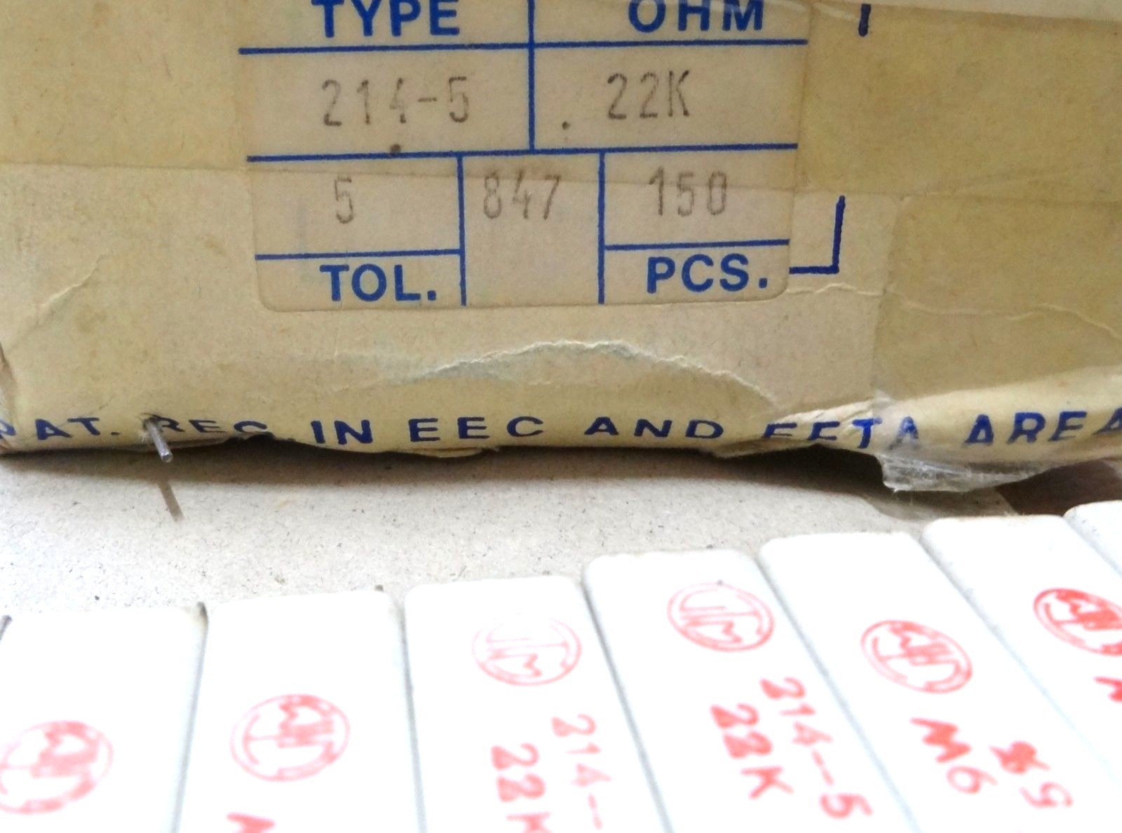 6 x VTM 22K 9W vertical mount wire wound resistor 214-5 22,000 ohms 223 ...