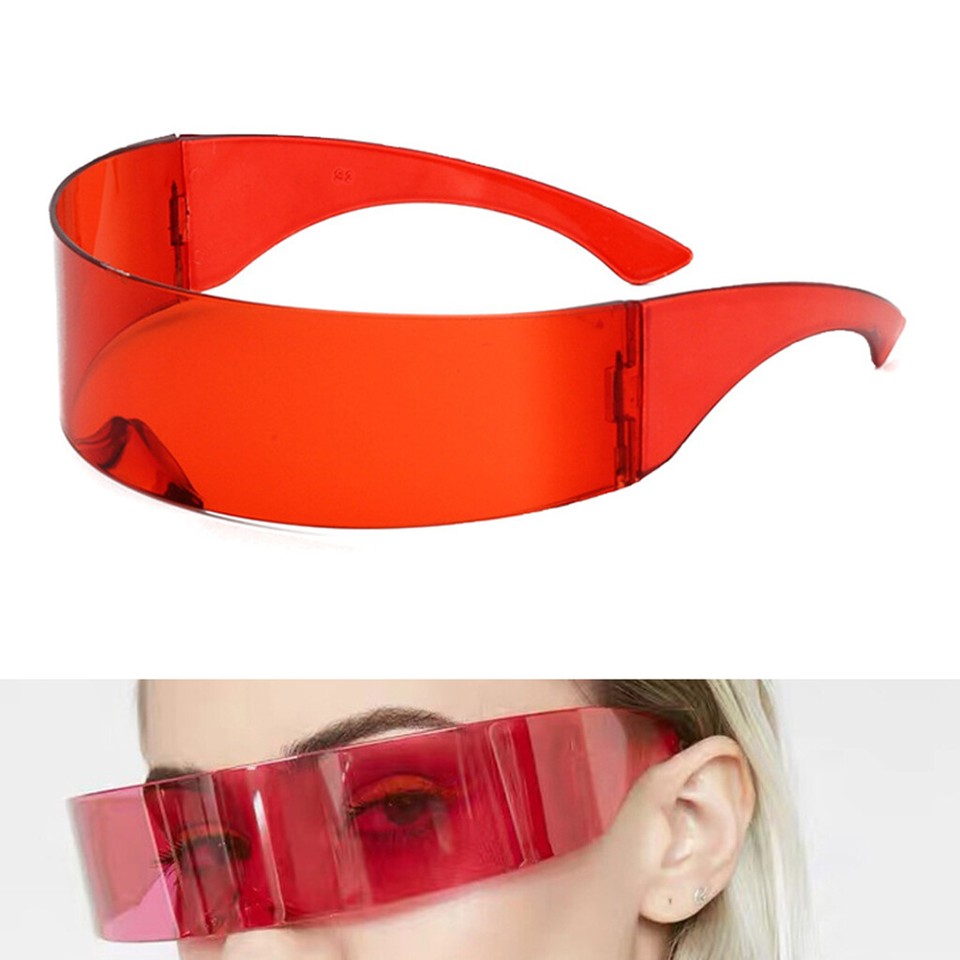 Unisex Futuristic Visor Sunglasses Robotic Shield Shades Party Supplies ...