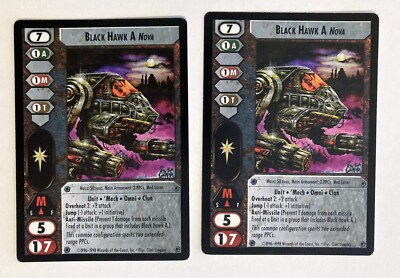 Black Hawk A Nova (2) Battletech CCG Commander's Edition 'Mech | eBay