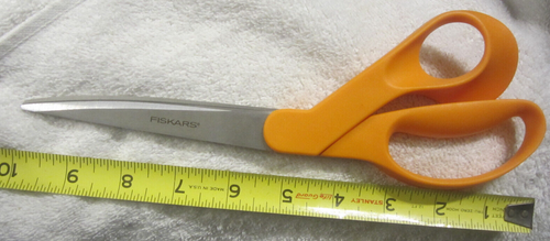10" Pair Fiskars Scissors chrome and Orange color VTG Dressmaking ...