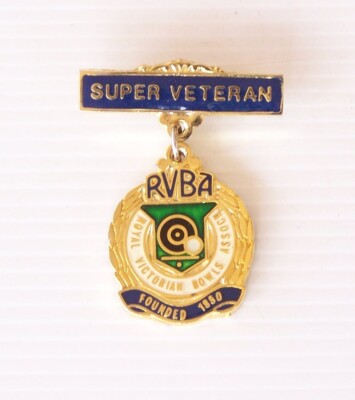 VINTAGE ROYAL VICTORIAN BOWLING ASSOCIATION RVBA VETERAN LAPEL PIN ...