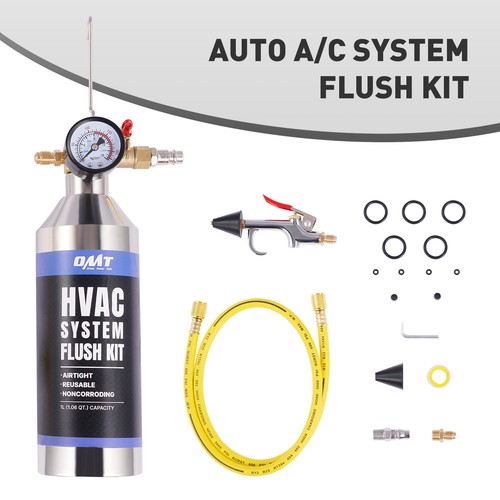 AC Flushing Tool Cleaning Air Conditioner Systems Gun Kit w Tank Hose ...