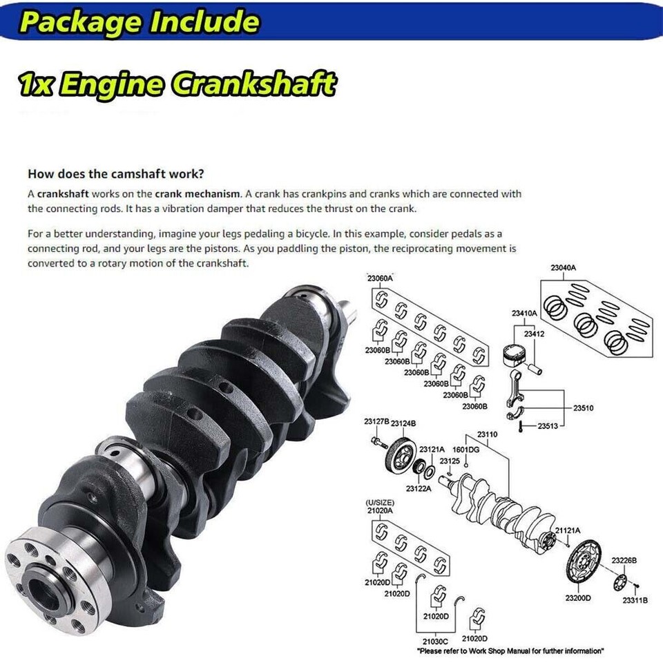 Engine Crankshaft Rods Bearing Kit For Hyundai Sonata Kia Forte Optima ...