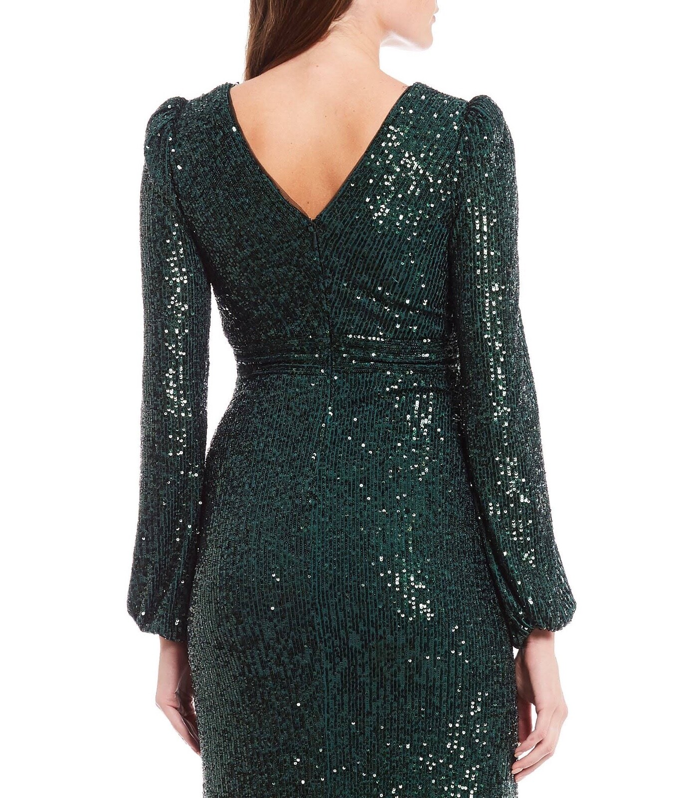 Xscape Size 16 green sequins, long sleeve dress gown | eBay