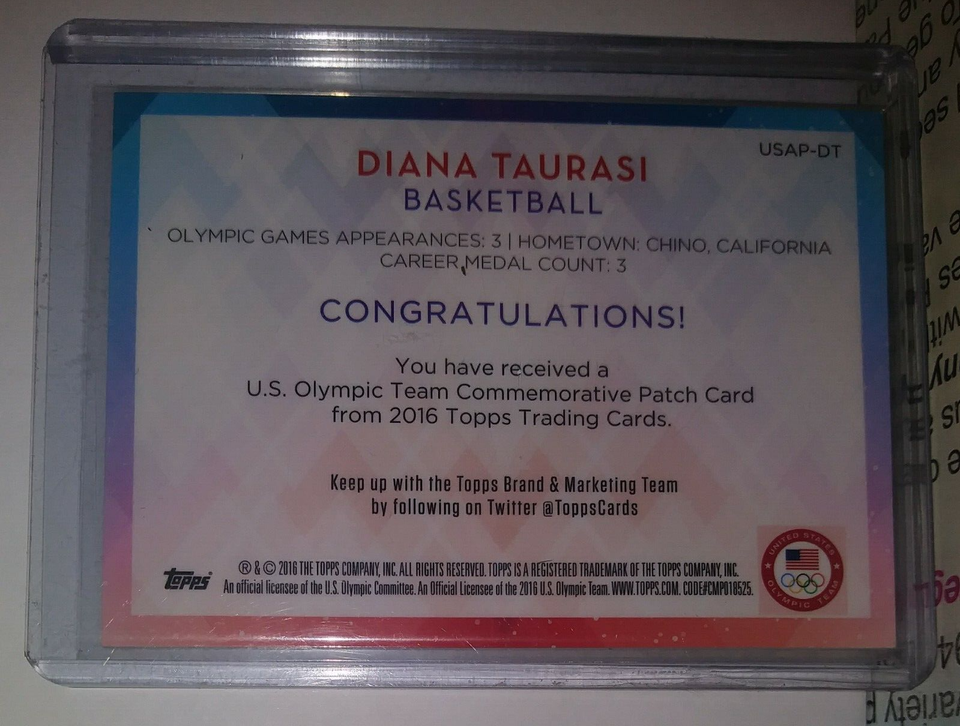 Diana Taurasi 2016 Topps WNBA U.S. Olympic Team Commemorative Patch ...
