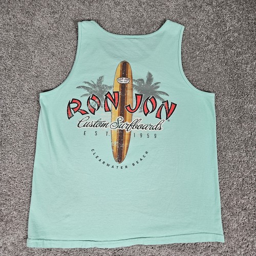 Ron Jon Surf Shop Tank Top Mens Medium Sea Green Clearwater Beach | eBay