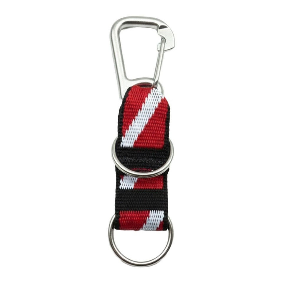 2pcs Scuba Diving Split Ring Connector with Clip and Dive Flag Webbing ...