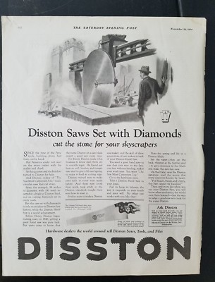 1924 Disston saw saws set with diamonds vintage tool ad | eBay