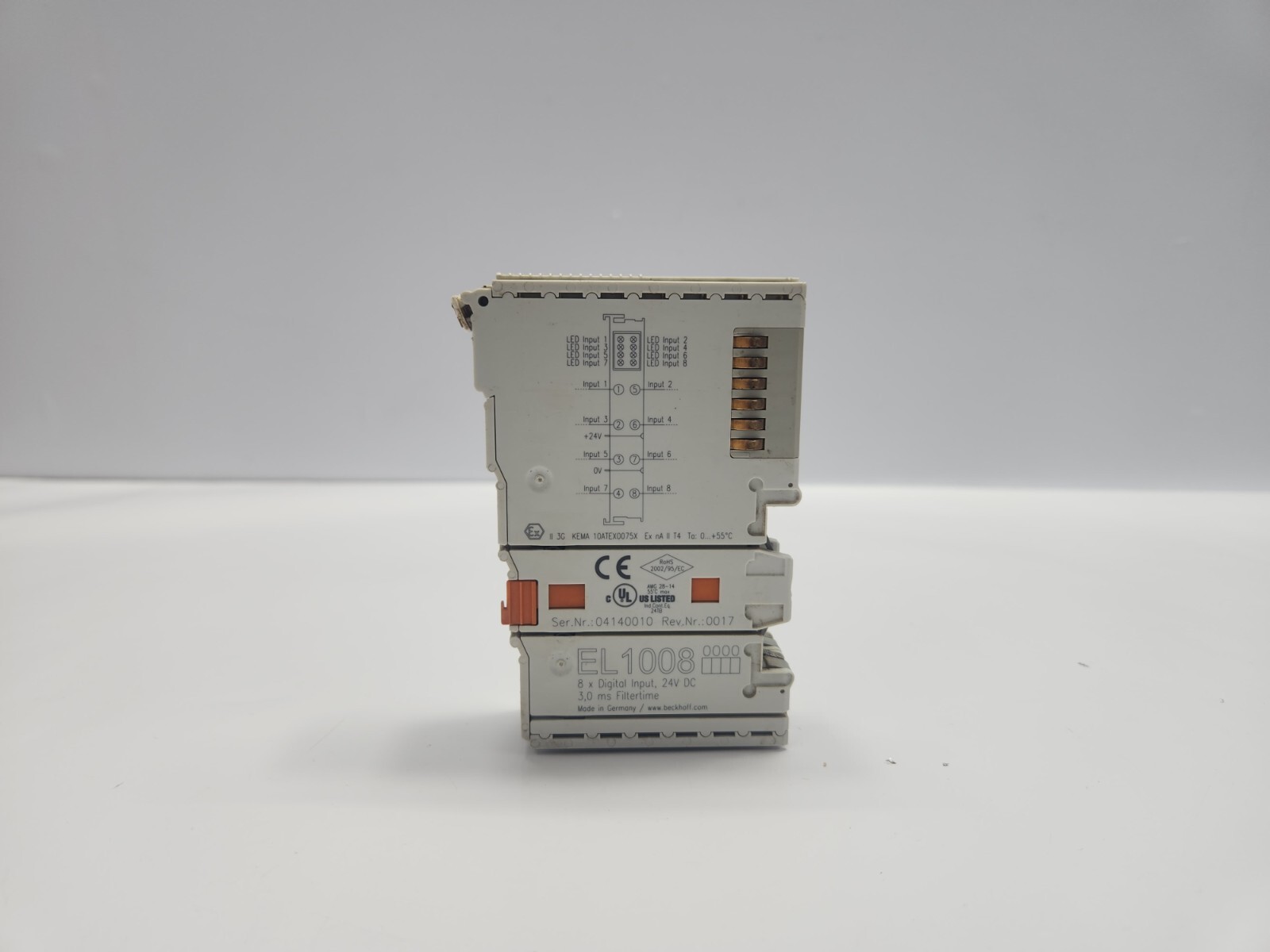 BECKHOFF EL1008 8-CHANNEL DIGITAL INPUT MODULE REV 0017 - LOT OF 2 ...