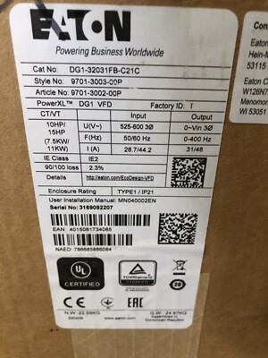 Eaton powerxl dg1-32031fb-c21c | eBay