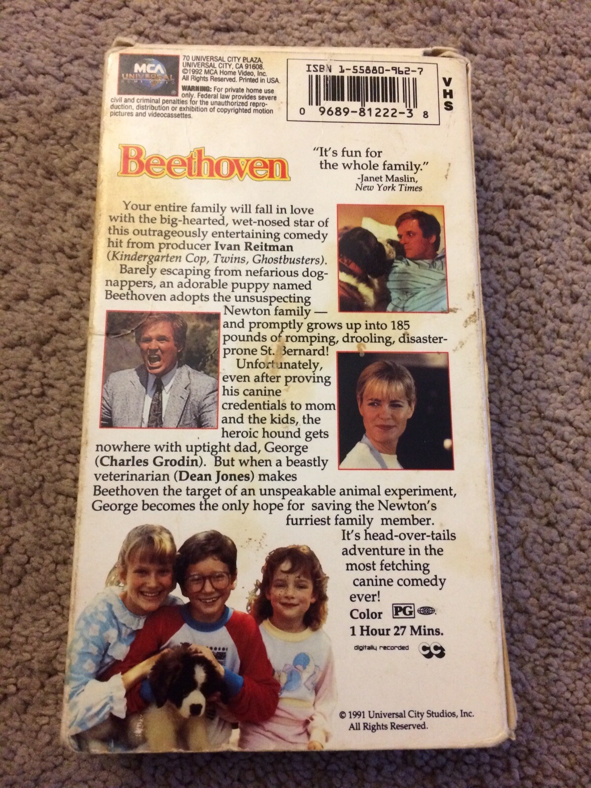 BEETHOVEN VHS Tape w Sleeve 1991 Universal City Studios | eBay
