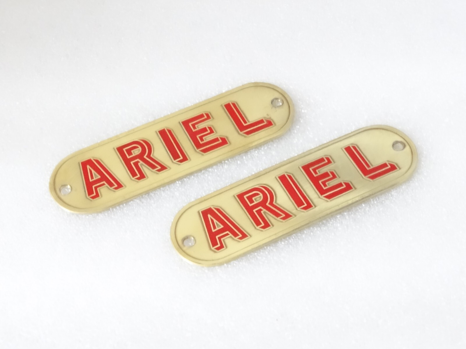 Pair Brass Petrol Gas Fuel Tank Badge Emblem Motif Ariel Motorcycles ...