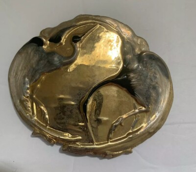 Charmant Belts Inc Beverly Hills Enamel Belt Buckle Cranes Egrets Birds ...