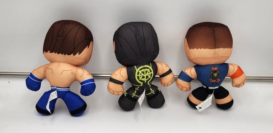 MATTEL WWE WRESTLING PLUSH FIGURES LOT OF 3 AJ STYLES , JOHN CENA, SETH ...