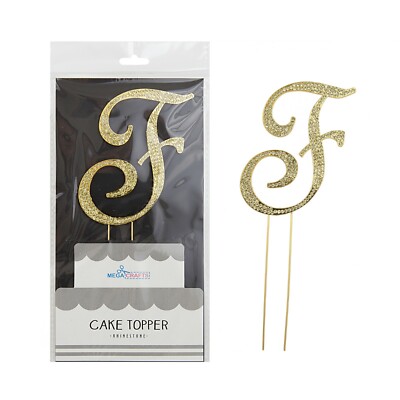 Mega Crafts - Sparkling Rhinestone Letter F Cake Topper - Gold, 1PC | eBay