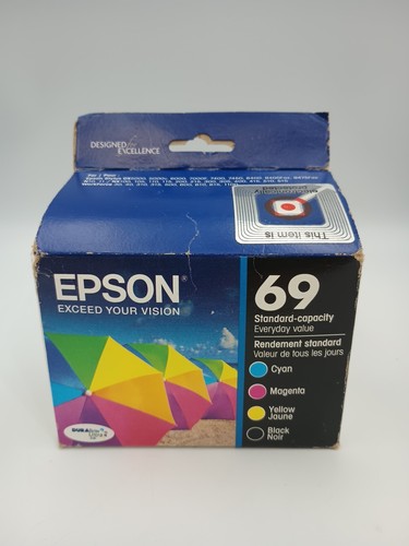 Epson 69 Black Cyan Magenta Yellow Ink Cartridge 4Pk Set New Sealed ...