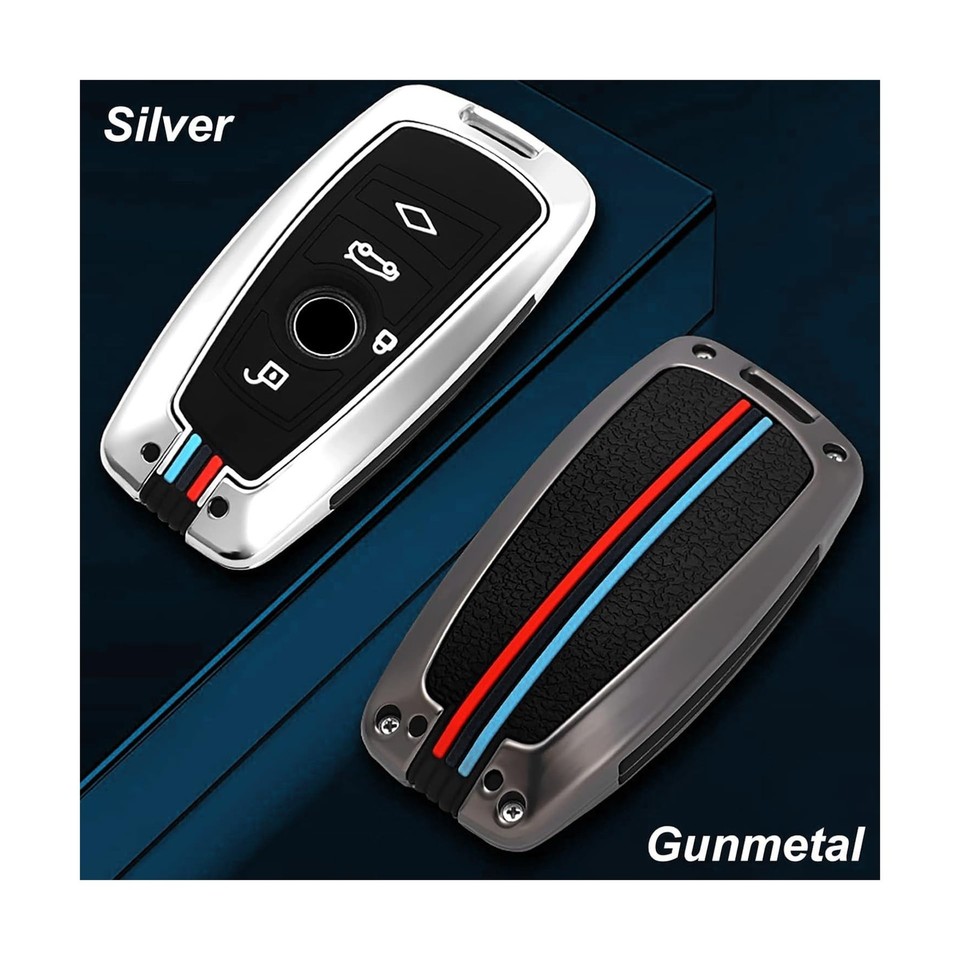 OLLEN Heavy Metal Key Fob Cover Case, Fit for BMW 1 3 4 5 6 7 Series X3 ...