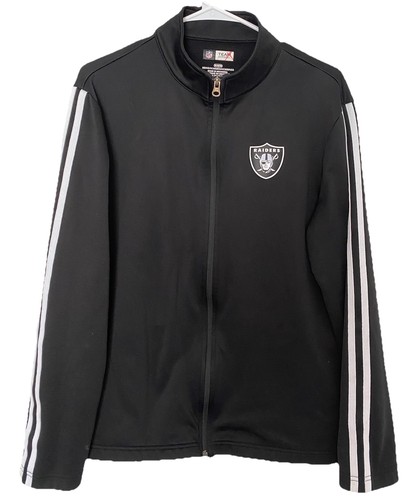Las Vegas Raiders Fleece Jacket Men’s Sz Medium NFL Team Apparel Zip-Up ...