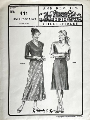 Vintage Ann Person Collectibles Urban Skirt Sewing Pattern Uncut Hips ...