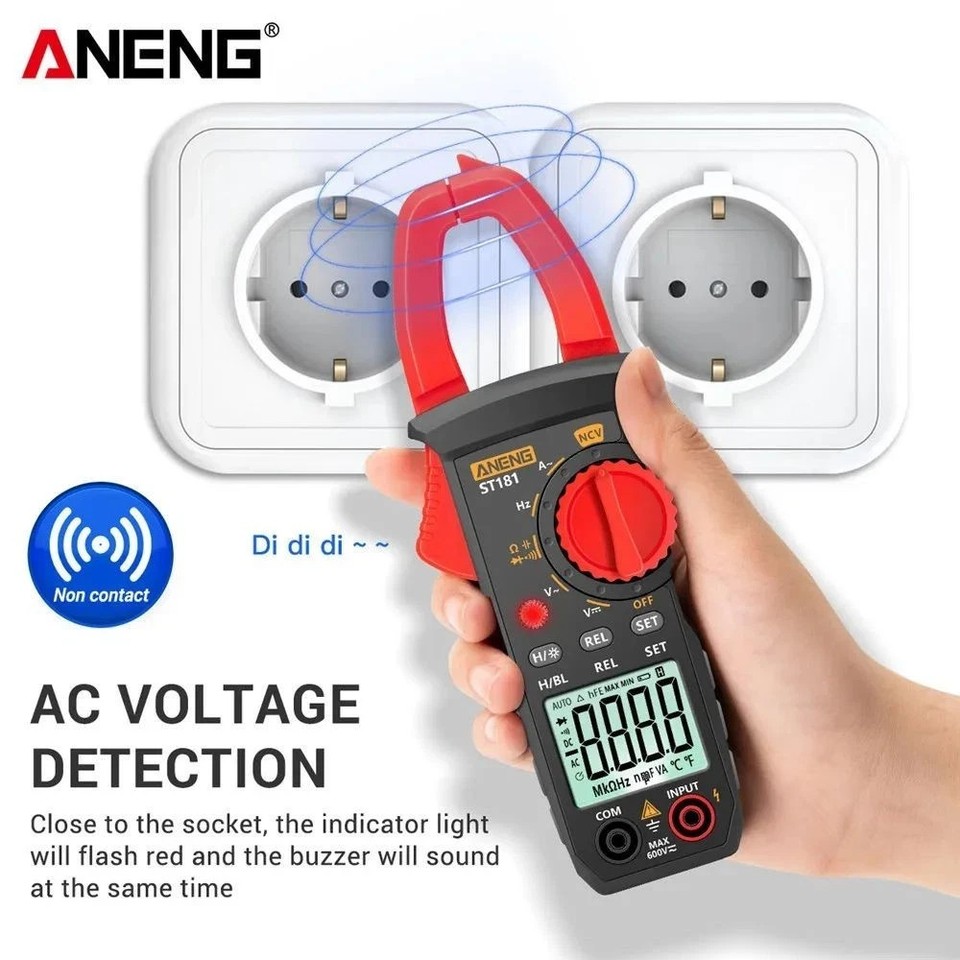 Digital Multimeter Tester AC DC Volt Ohm Amp Clamp Meter Auto Range LCD ...