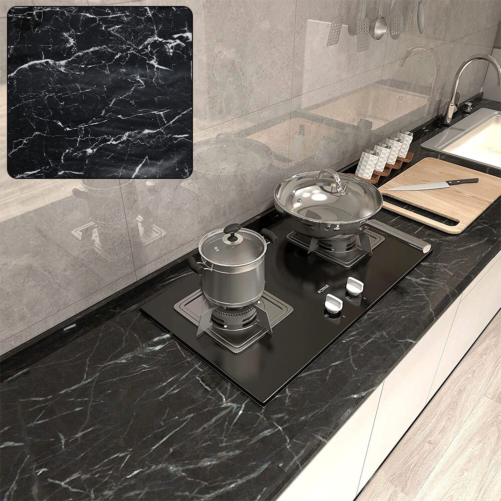 Kitchen Worktop Covering Vinyl Wrap Self Adhesive Cupboard Door Marble ...