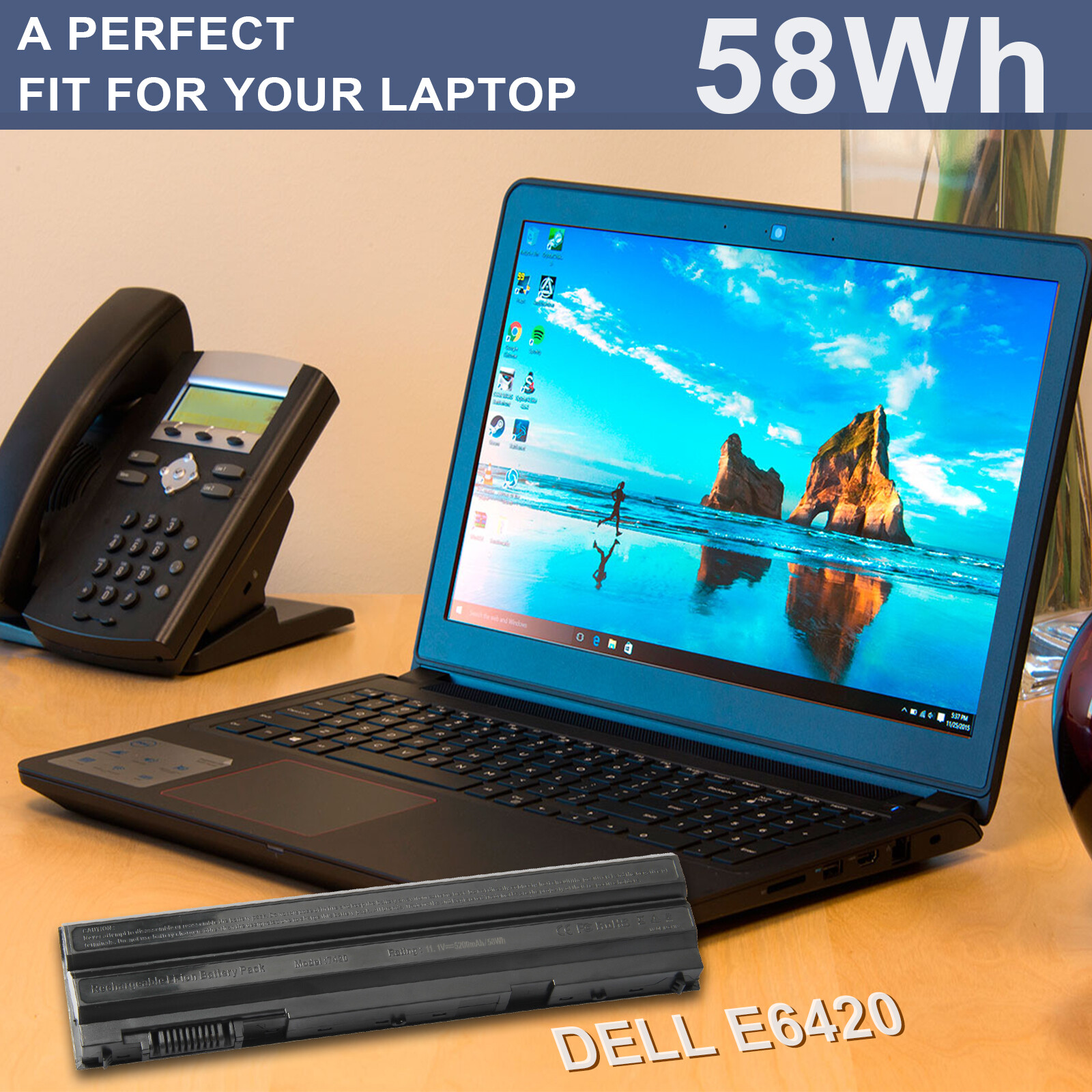 E6440 Battery for Dell Latitude E6420 E6430 E6520 E5420 E5520 E5530 ...