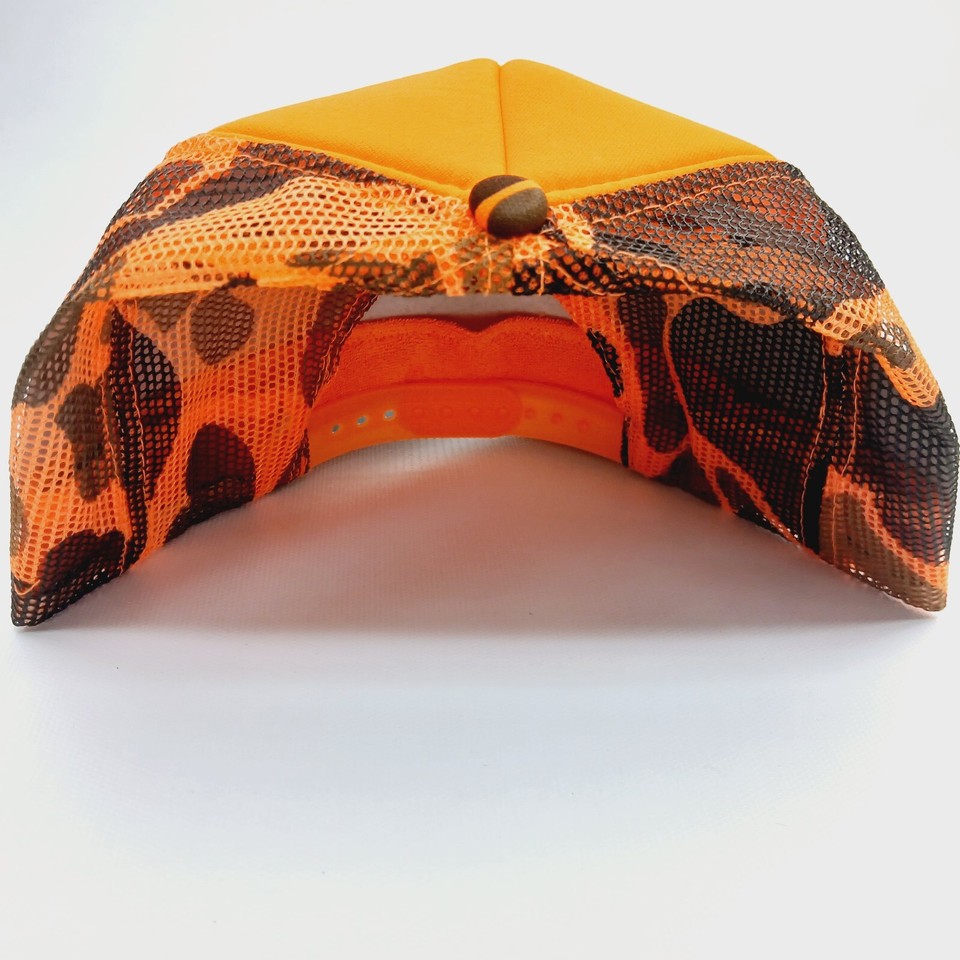 Orange Hi Vis Camo Mesh Snapback Husqvarna Patch Otto Hat | eBay