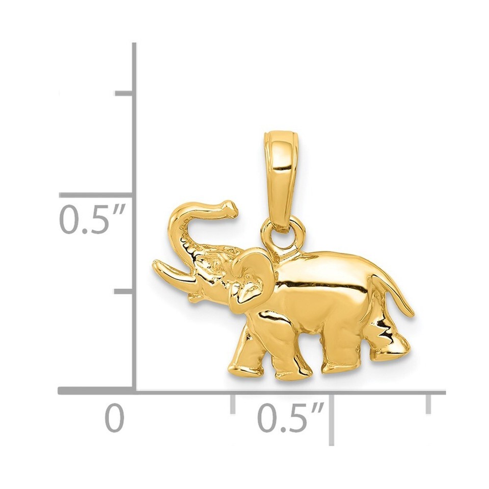 14k Polished Elephant Charm | eBay